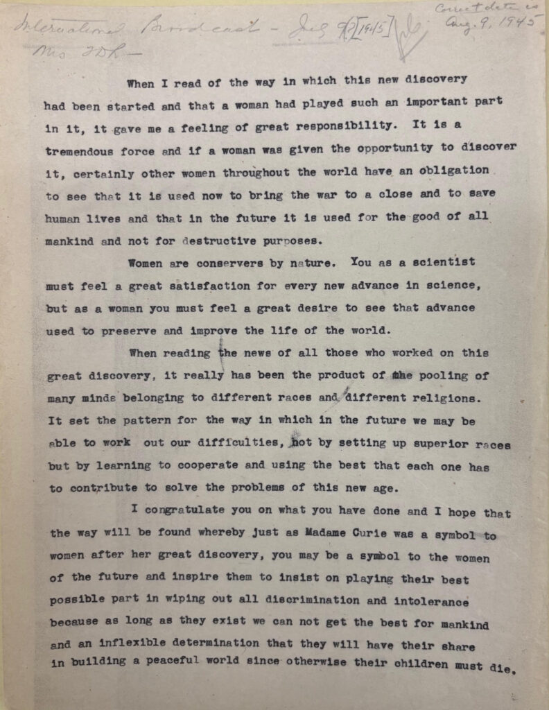 The Atom Bomb and V-J Day: Eleanor Roosevelt and the End of World War ...