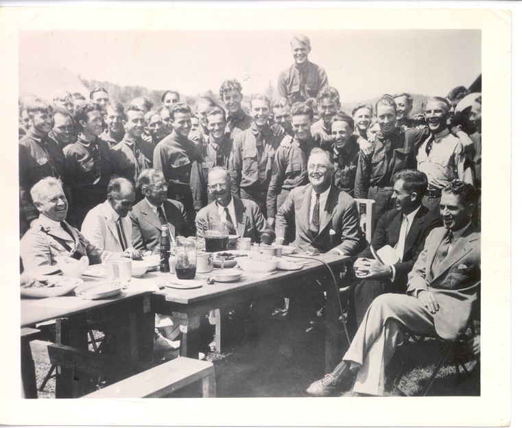 FDR – having lunch while visiting Civilian Conservation Corps (CCC ...