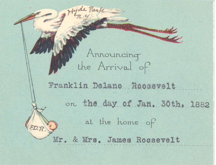 Franklin D. Roosevelt’s birth announcement. – Forward with Roosevelt