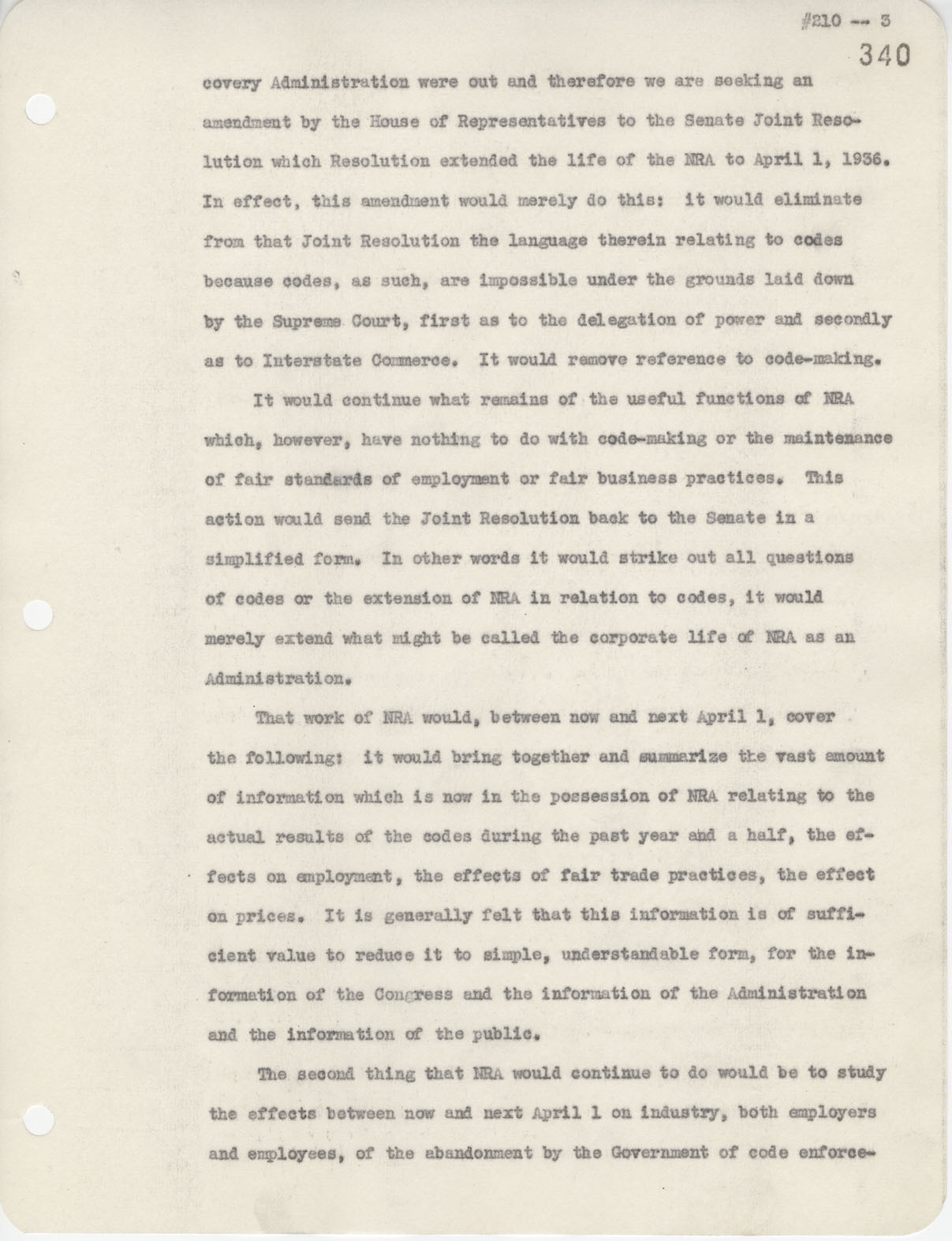 Excerpts from a press conference on the restructuring of the NRA, pg2 ...