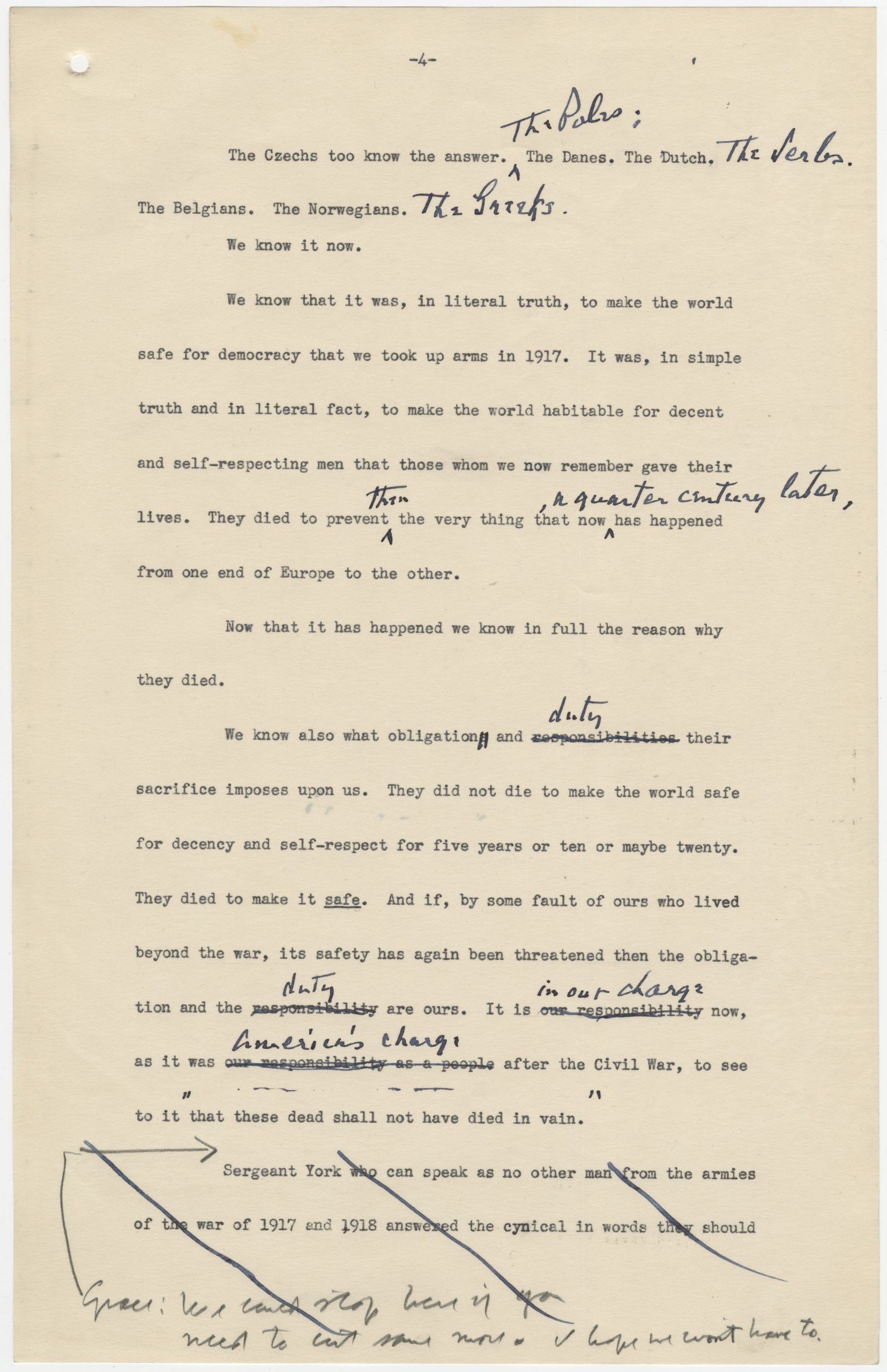 Armistice Day 1941 draft 4 – Forward with Roosevelt
