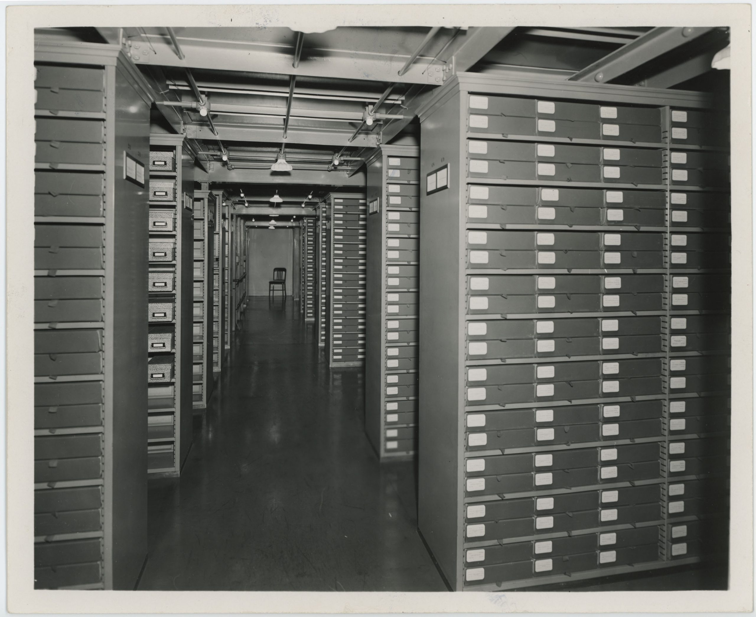 Historic view of FDR Library Archival Stacks – Forward with Roosevelt
