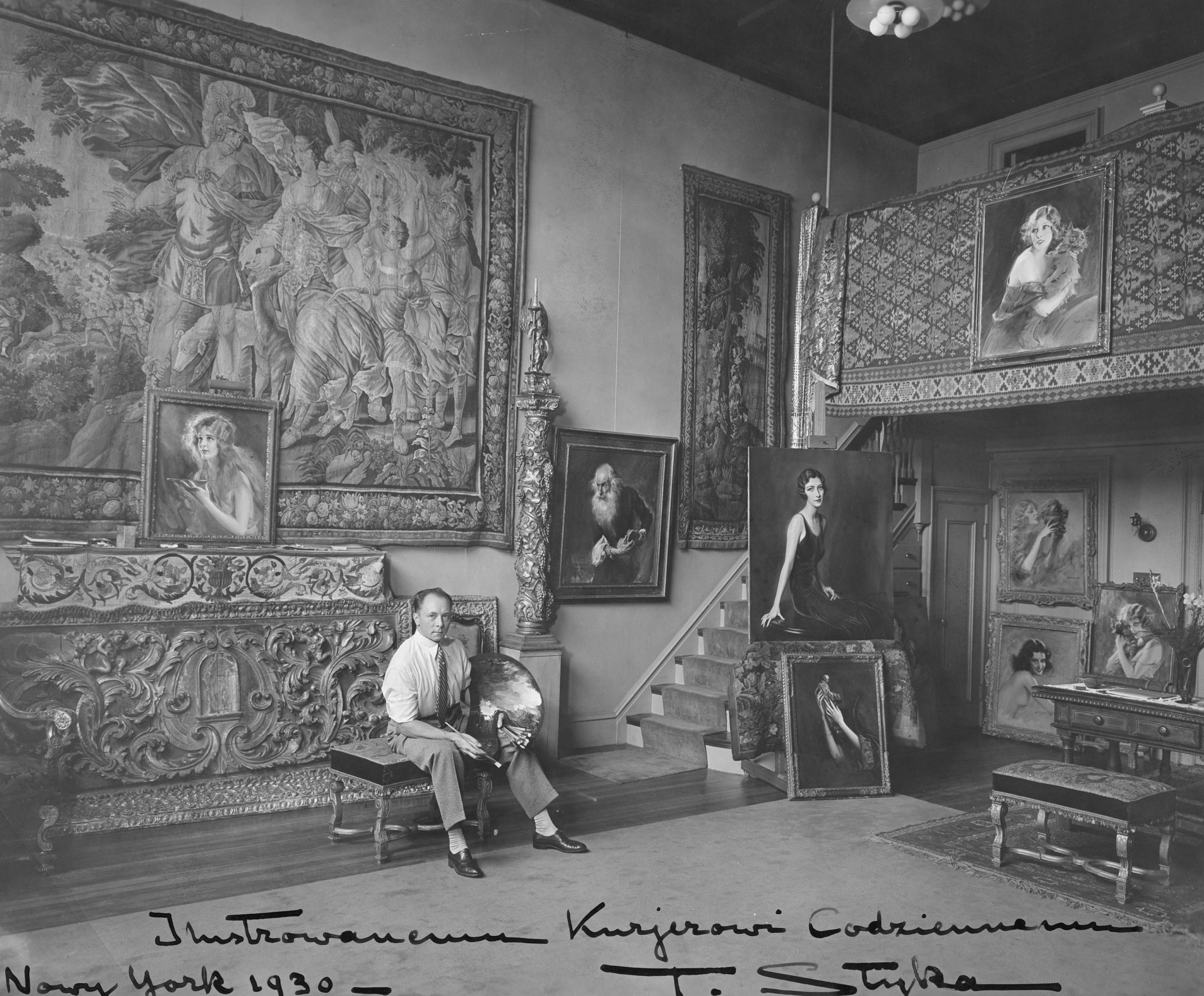 Tade Styka in His New York Studio, 1930 – Forward with Roosevelt