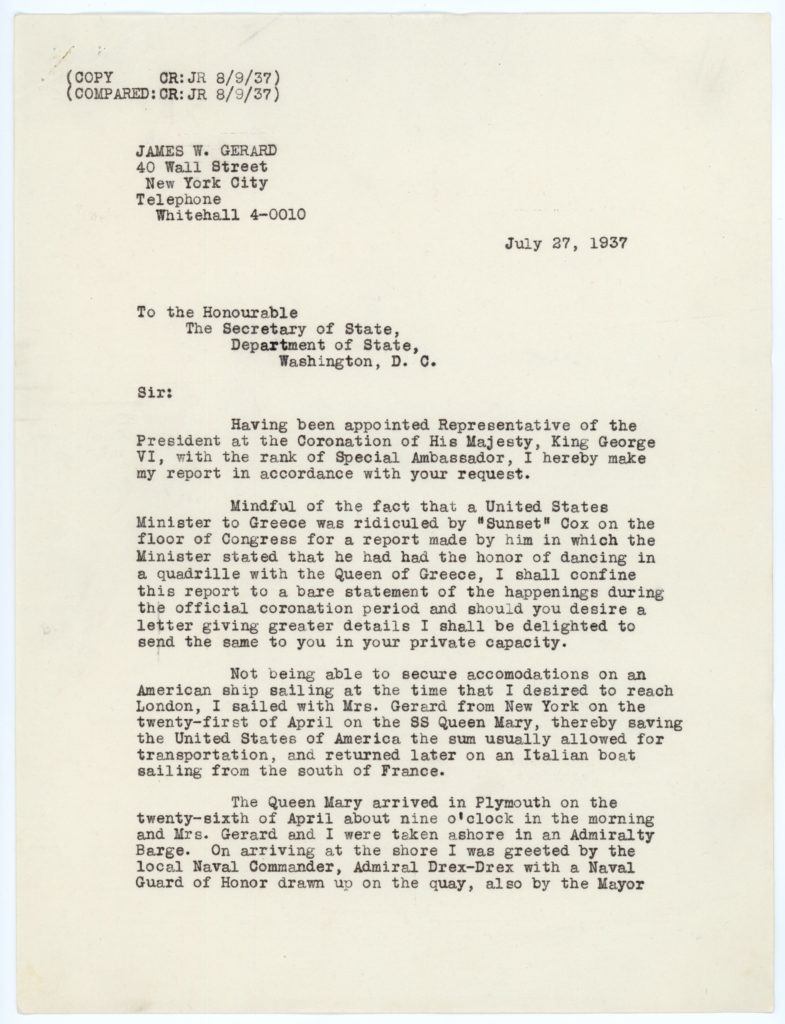 The Coronation of King George VI, May 12, 1937 – Forward with Roosevelt