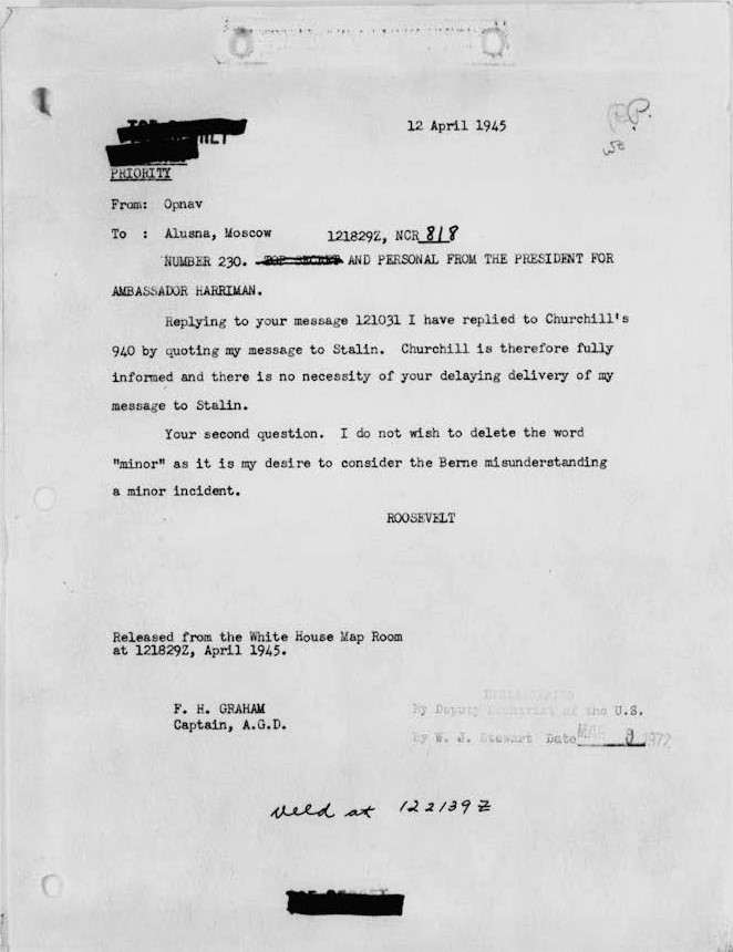Flash, the President is Dead, April 12, 1945 – Forward with Roosevelt