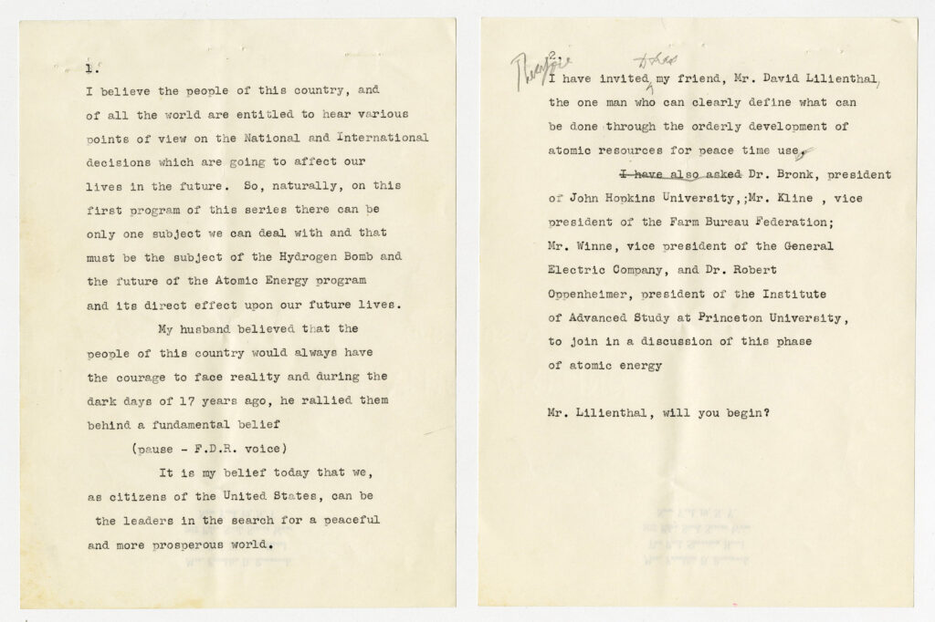 Today with Mrs. Roosevelt – Forward with Roosevelt