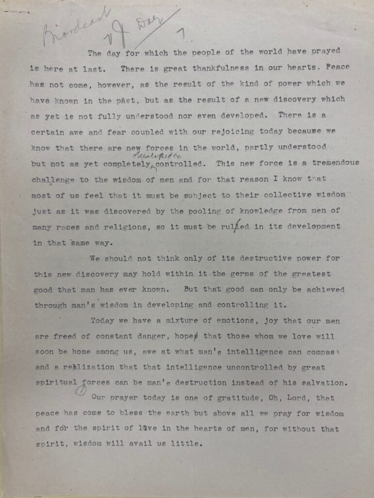 The Atom Bomb and V-J Day: Eleanor Roosevelt and the End of World War ...
